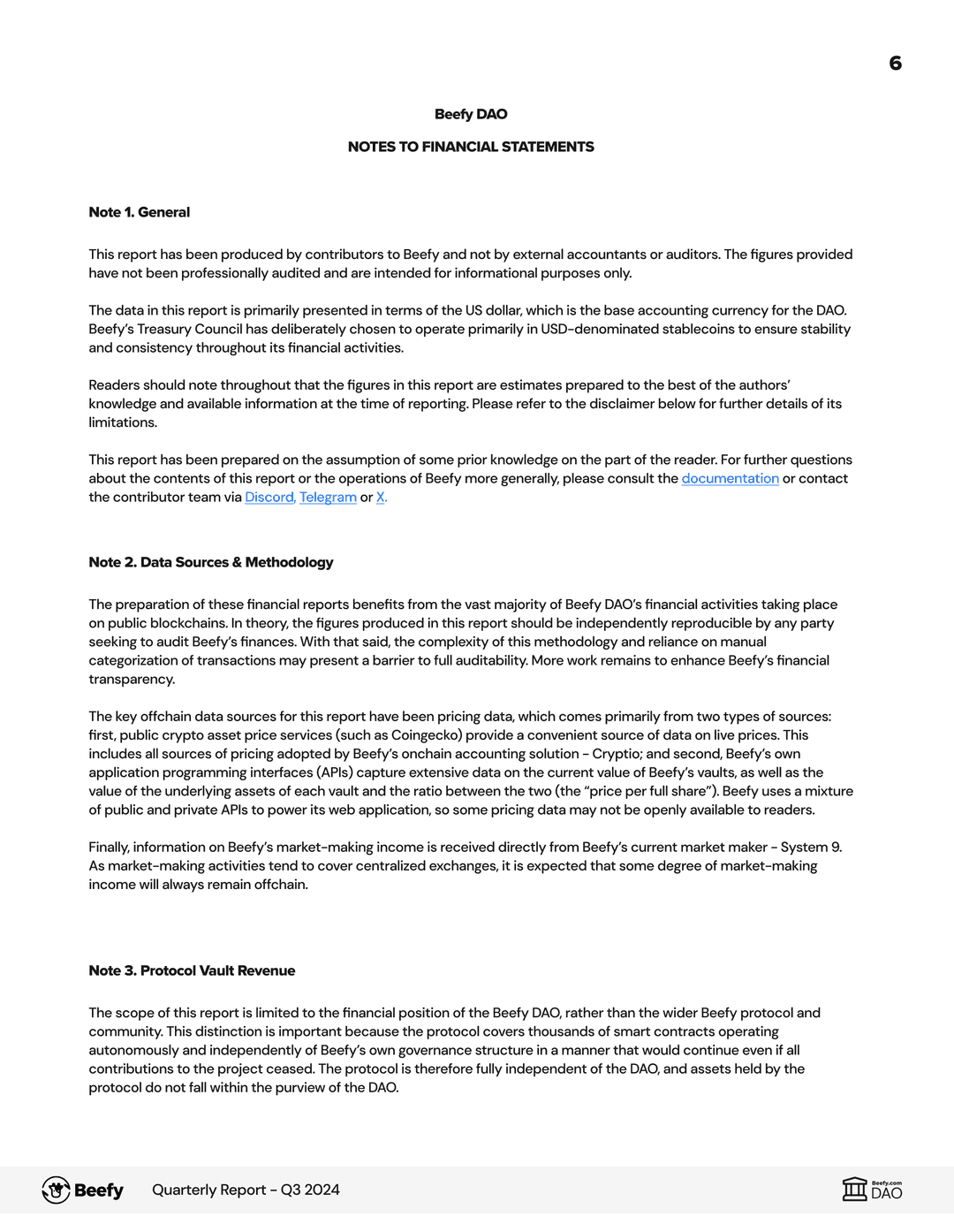 Quarterly Report Q3 2024 - Beefy